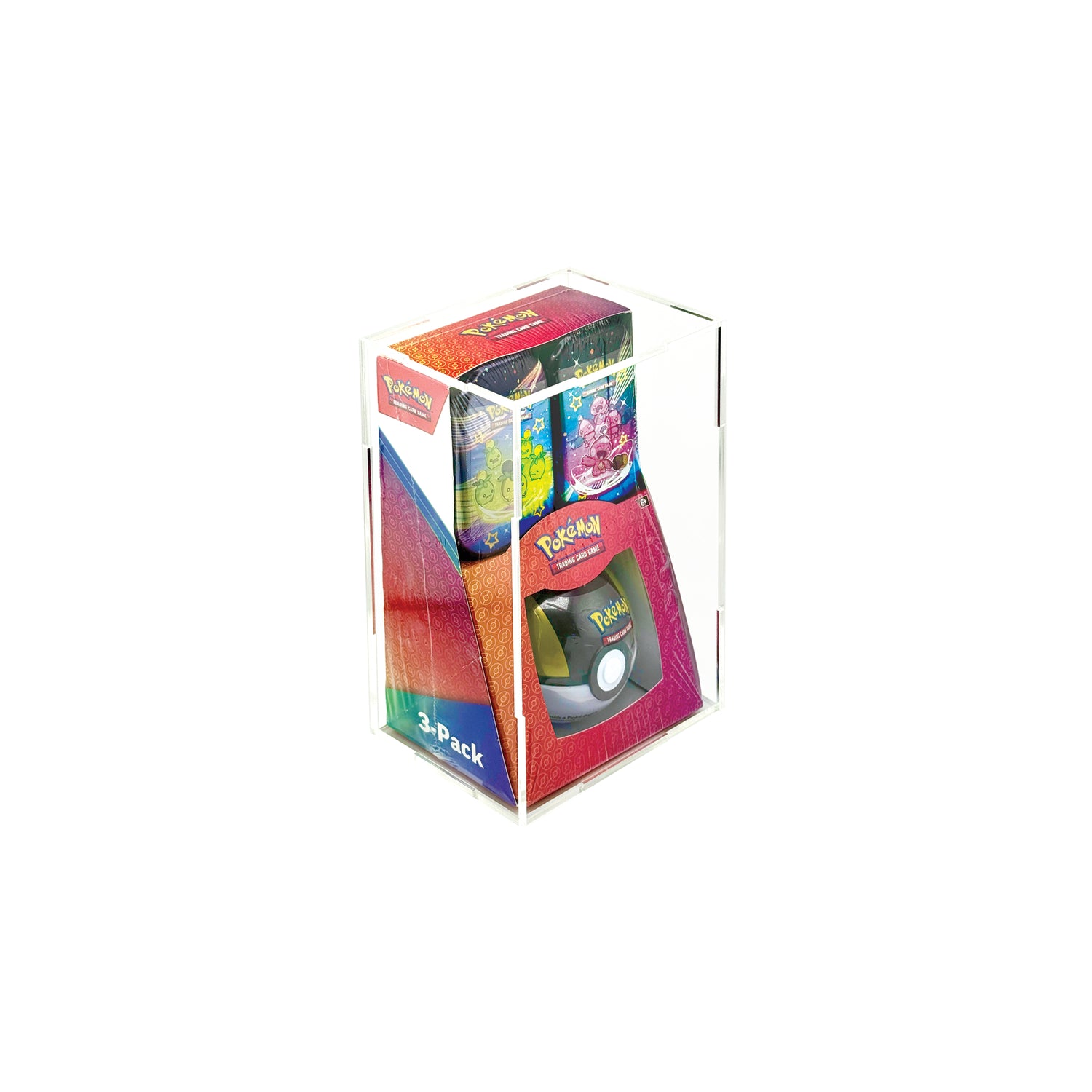 Acrylic Display Case for Pokémon Paldean Fates Pokeball/Mini Tin Bundl ...